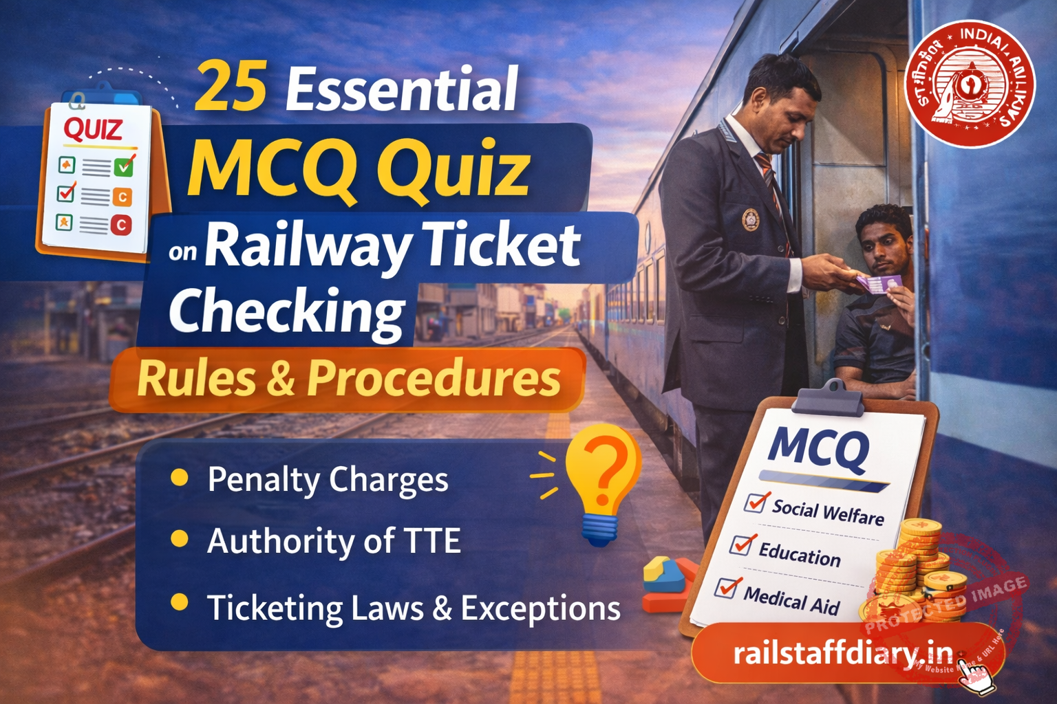 25 Essential MCQs on Railway Ticket Checking Rules & Procedures (2026 ...